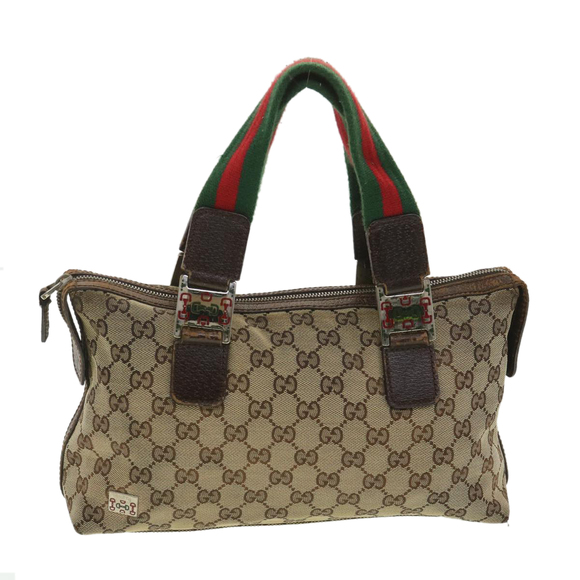 Gucci | Bags | Gucci Gg Canvas Web Sherry Line Tote Bag Beige Red Green ...
